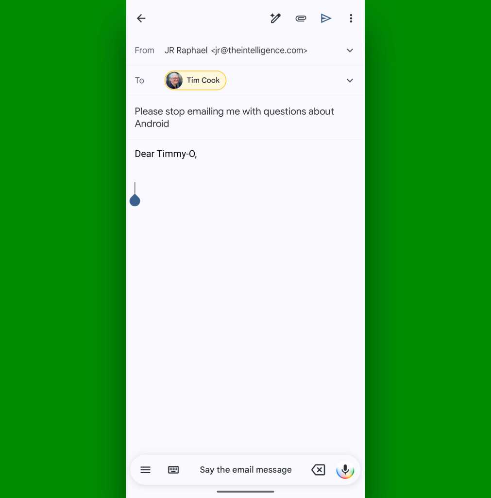 Android voice typing toolbar: Horizontal