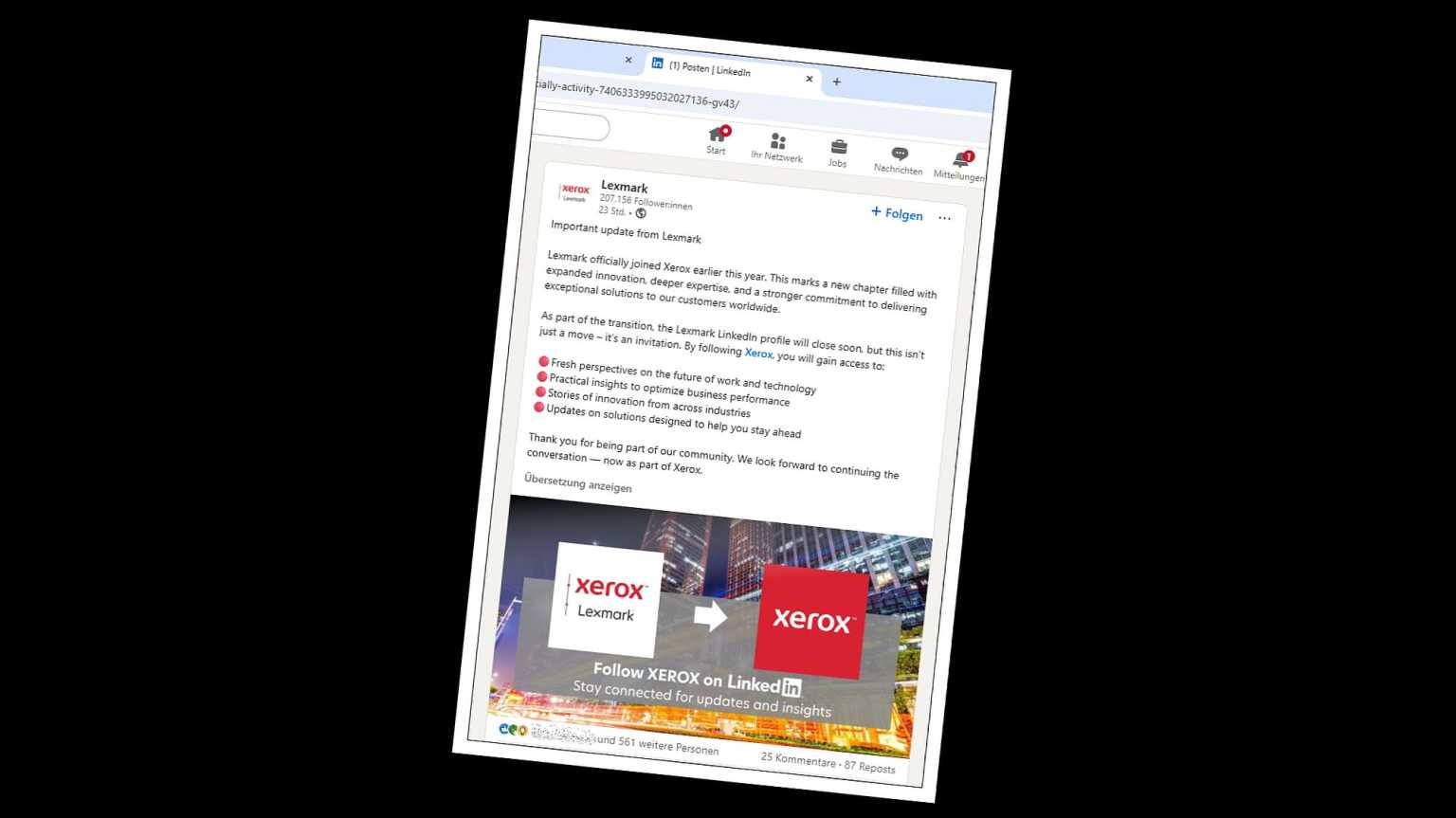 Lexmark verschwindet von LinkedIn | ChannelPartner