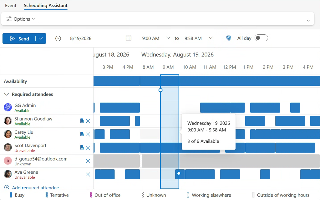How to check your co-workers’ schedules in Outlook and Teams ...